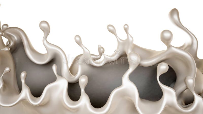 A Splash of a Thick White Liquid. 3d Illustration, 3d Rendering Stock ...