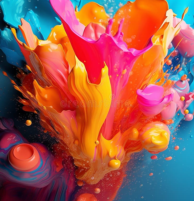 Splash of Various Color Paint. Created Using Ai Generative. Stock ...
