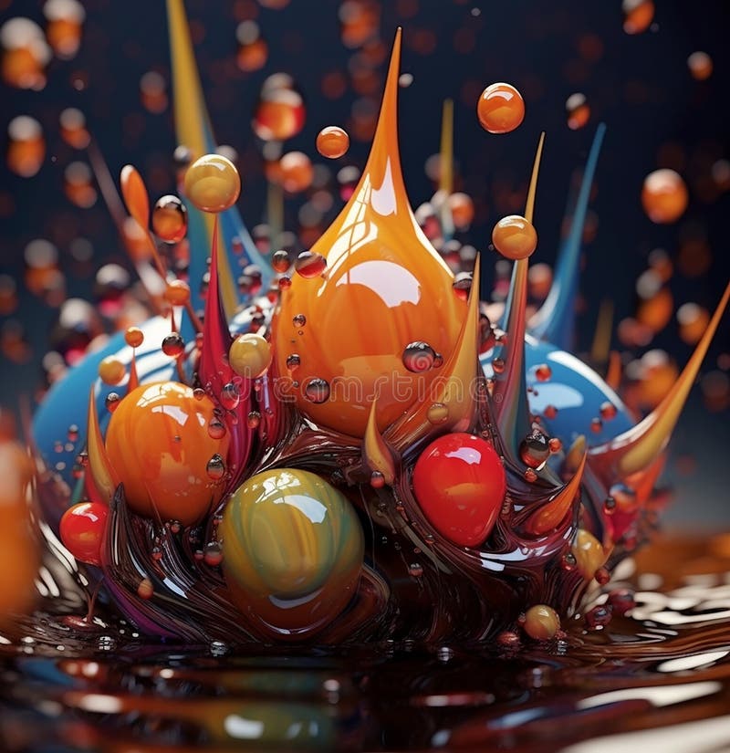 Splash of Various Color Paint. Created Using Ai Generative. Stock ...