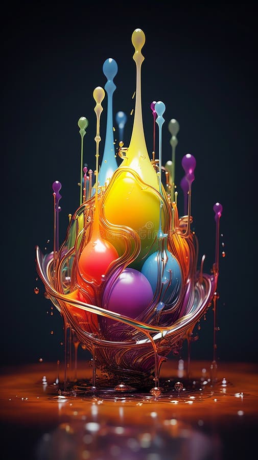 Splash of Various Color Paint. Created Using Ai Generative. Stock Image - Image of rainbow ...