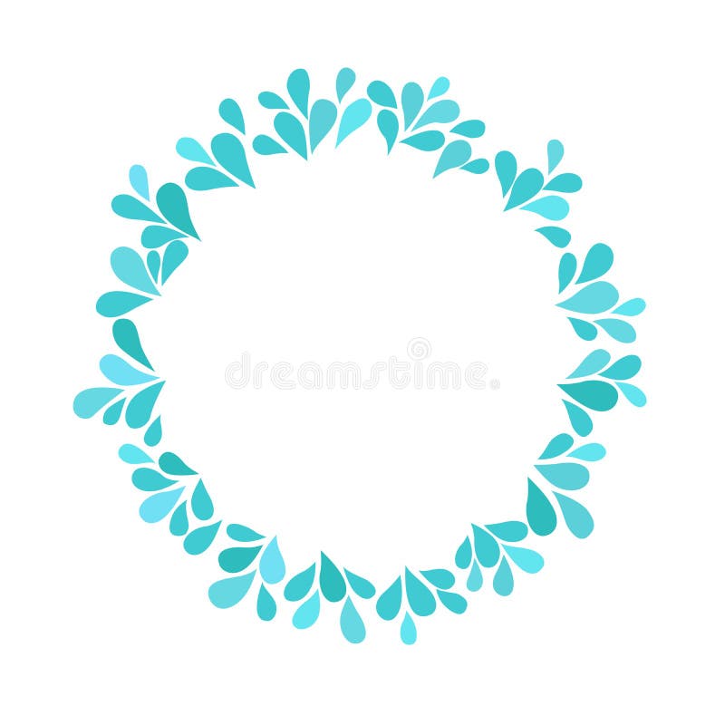 Splash Vector Frame. Water Blue Drops With Empty Space For Your Text ...