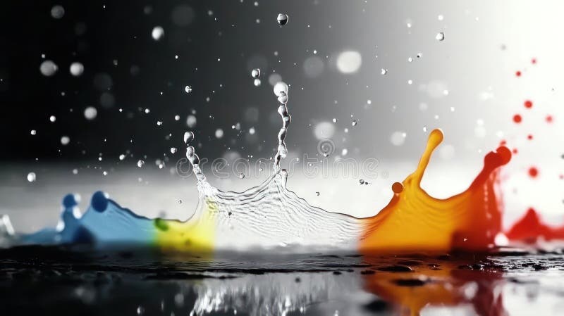 A Splash of Vibrant Colors in Water Creates an Artistic Visual Effect ...