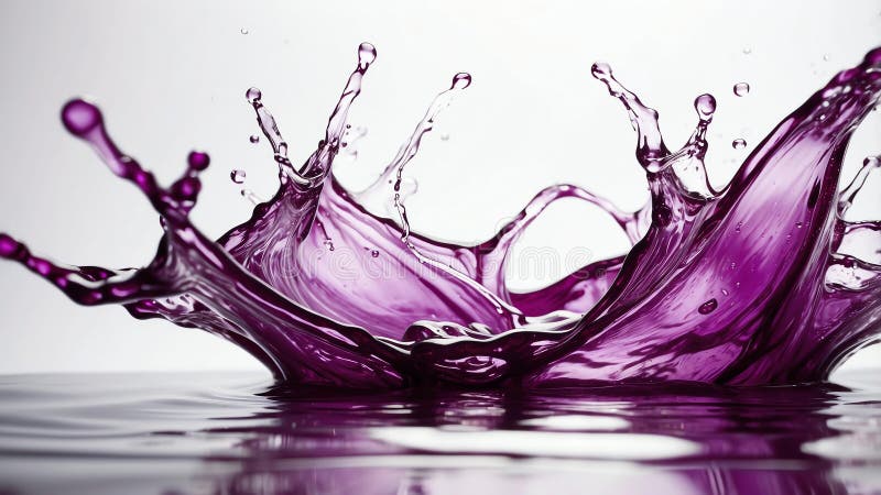 Splash of Violet Liquid Isolated in White Ai Generated Stock ...