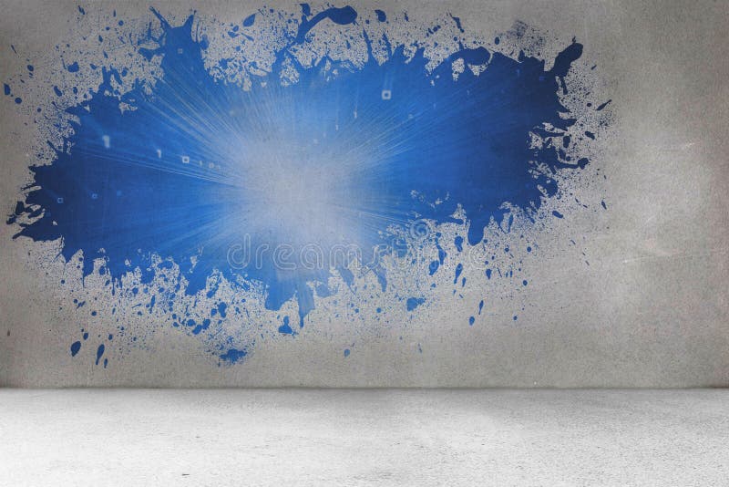Splash on Wall Revealing Blue Light Stock Illustration - Illustration ...