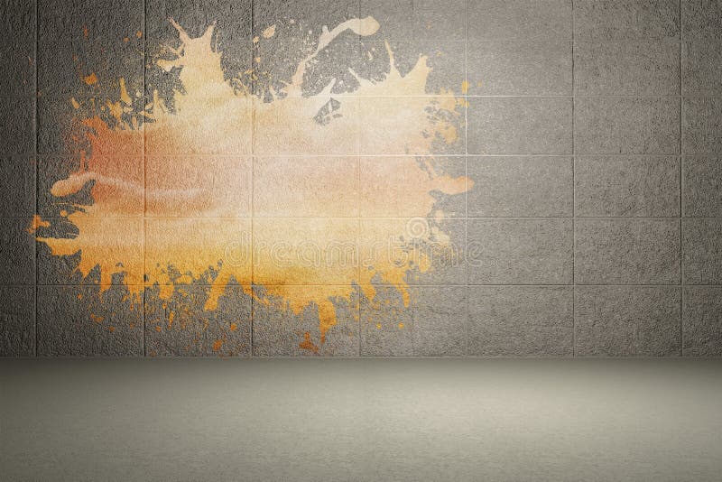 Splash on Wall Revealing Bright Sky Stock Illustration - Illustration ...