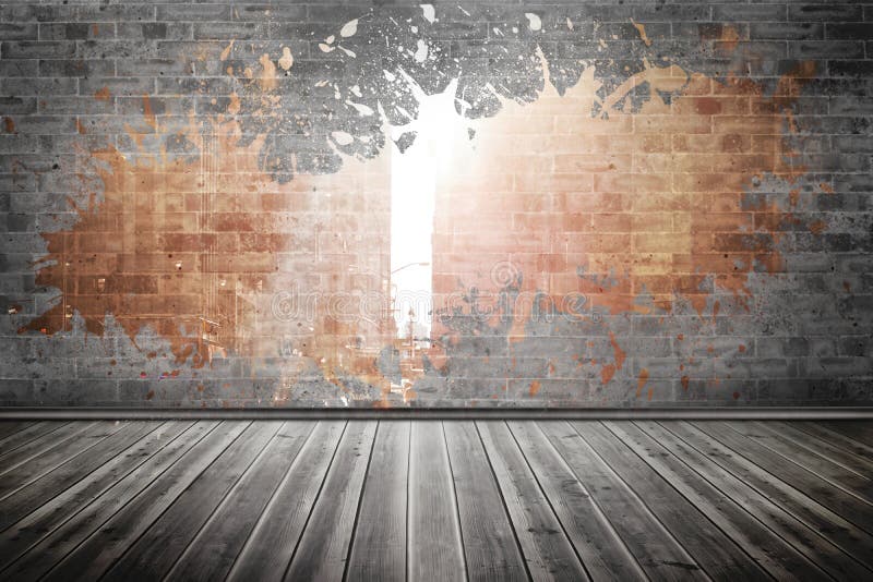 Splash on Wall Revealing City Stock Illustration - Illustration of ...