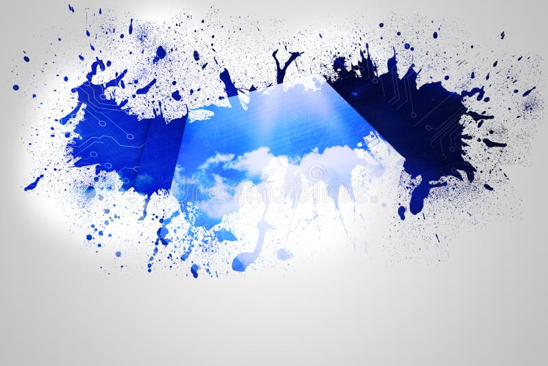Splash on Wall Revealing Cloud Computing Graphic Stock Illustration ...
