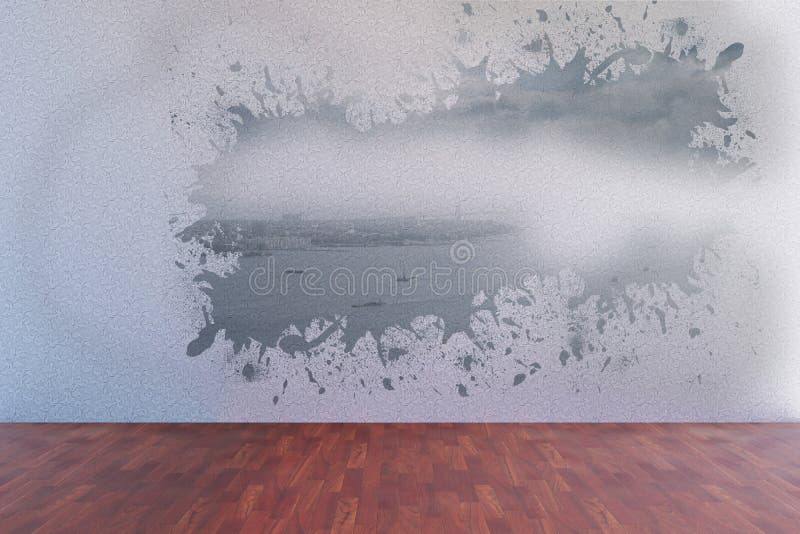 Splash on Wall Revealing Coastline Stock Illustration - Illustration of ...
