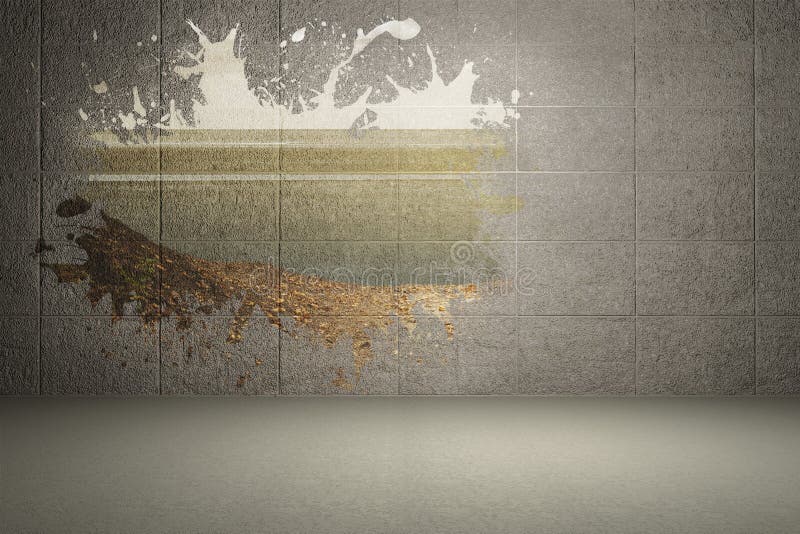 Splash on Wall Revealing Country Stock Illustration - Illustration of ...