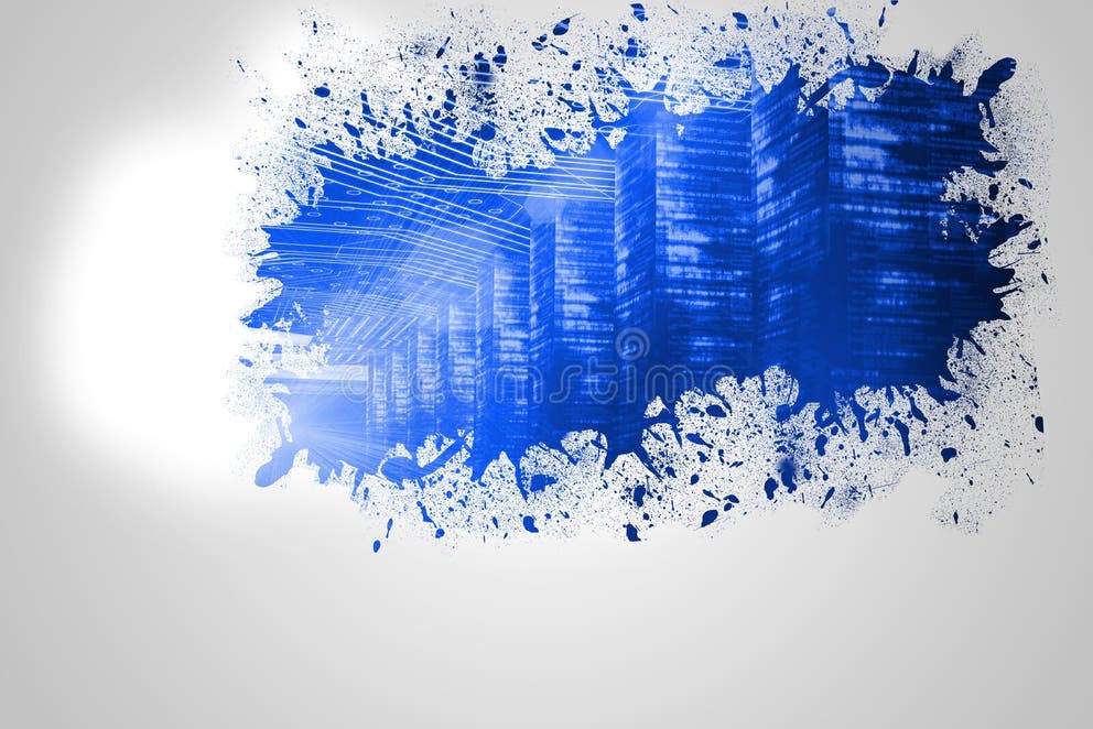 Splash on Wall Revealing Technology Interface Stock Illustration ...