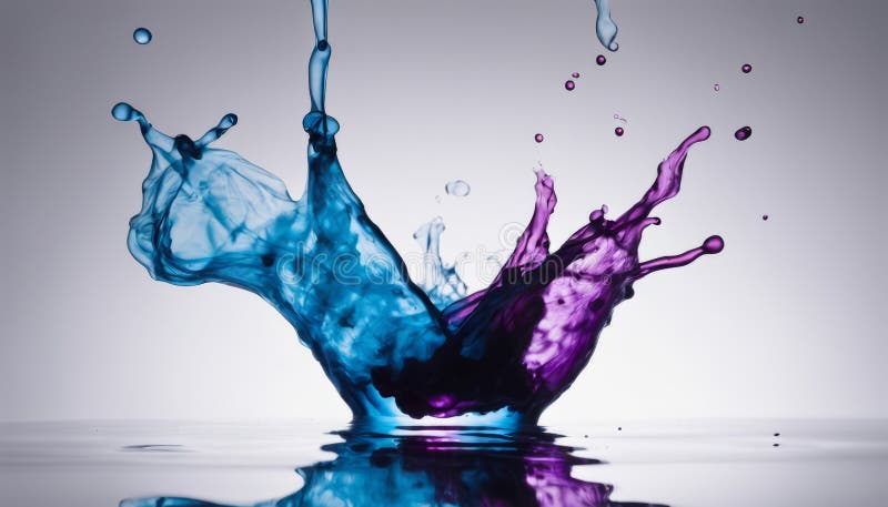 A Splash of Water in the Air Stock Illustration - Illustration of pink ...