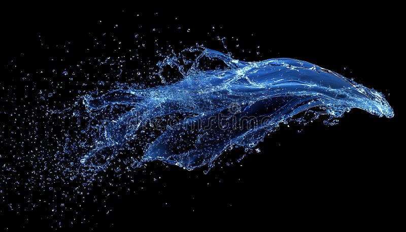 A Splash of Water Appears Isolated on a Black Background Stock Photo ...