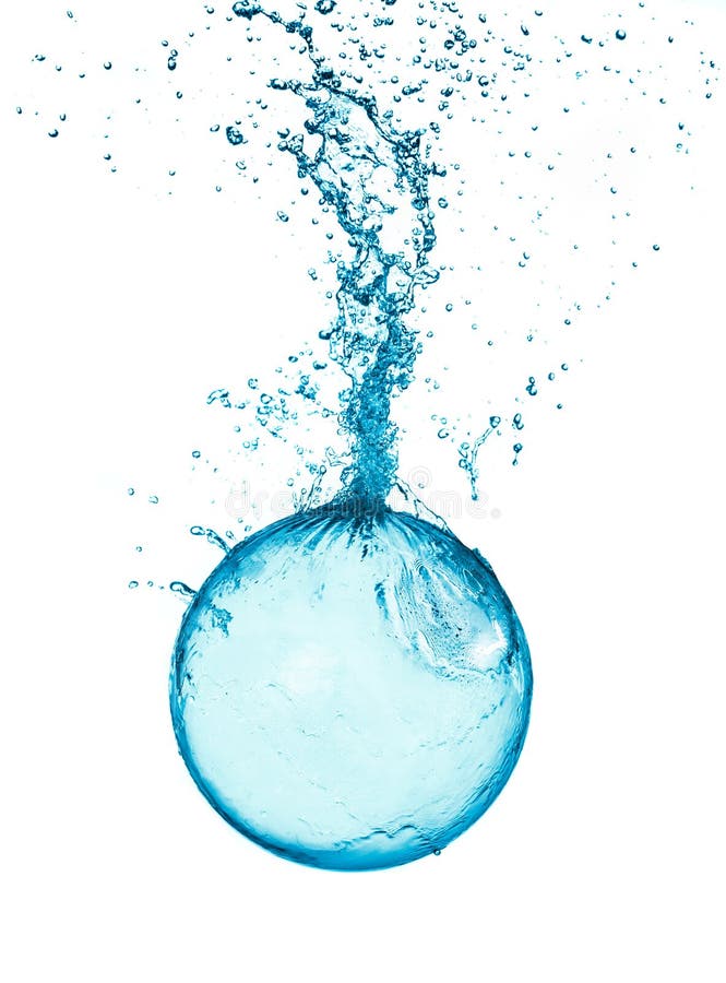 Splash water ball isolated stock photo. Image of liquid - 33209840