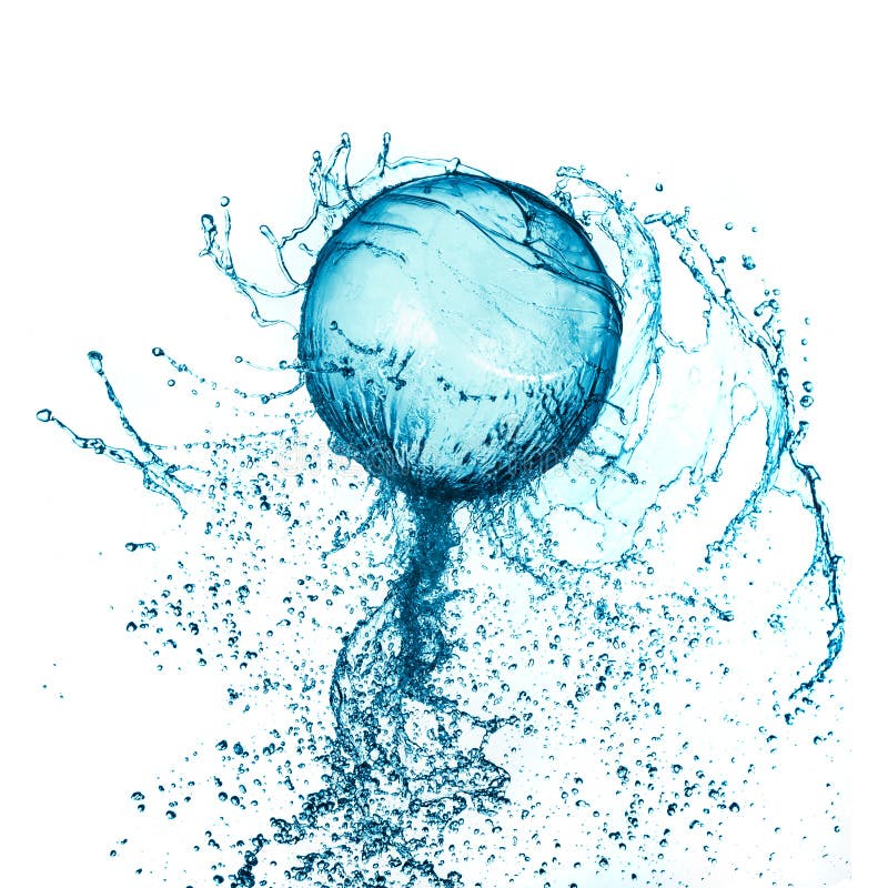 Splash water ball isolated stock photo. Image of liquid - 33209840