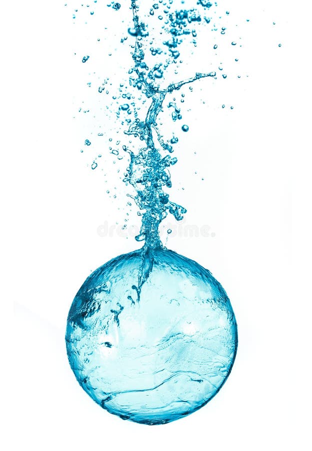 Splash water ball isolated stock photo. Image of liquid - 33209840