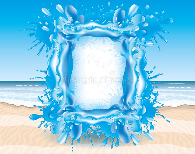 A Splash Of Water On The Beach. Stock Vector - Illustration of ocean ...