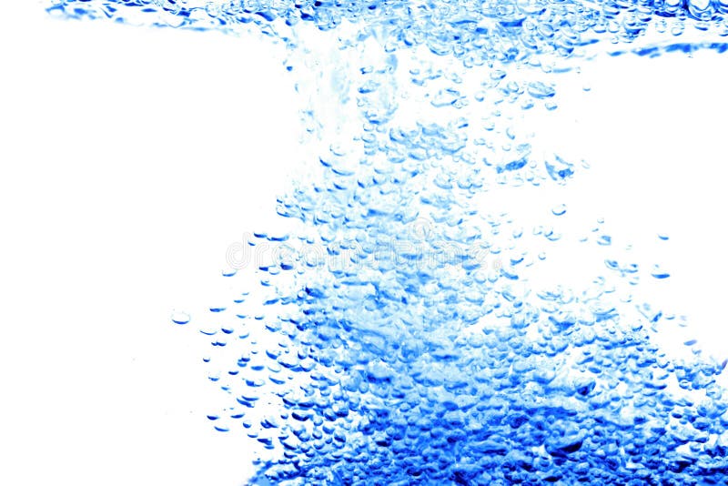 Splash Water Blue with Bubbles of Air on White Background Stock Photo ...