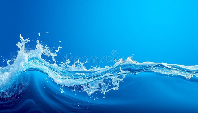 Splash Water and Blue Wave Design Blue Ocean Surf Diving Background ...