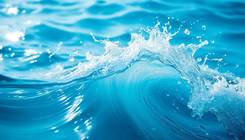 Splash Water and Blue Wave Design Blue Ocean Surf Diving Background ...