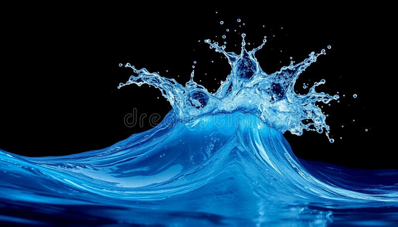 Splash Water and Blue Wave Design Blue Ocean Surf Diving Background ...