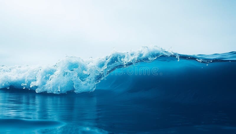 Splash Water and Blue Wave Design Blue Ocean Surf Diving Background ...