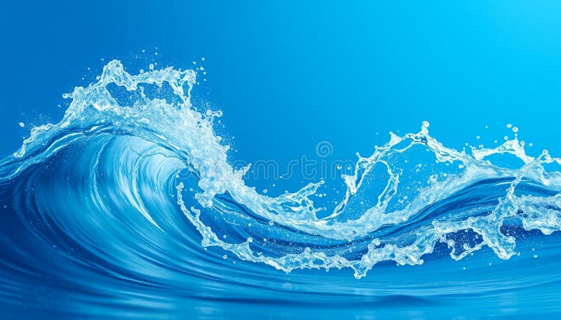 Splash Water and Blue Wave Design Blue Ocean Surf Diving Background ...
