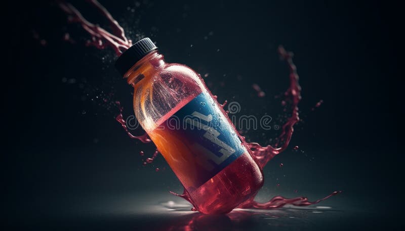 Splash in Water Bottle Splash Stock Illustration - Illustration of pour ...