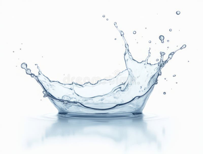 Splash of Water Captured in Mid-Air Against a Clean White Background ...