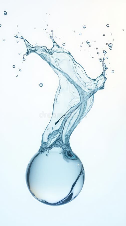 Splash of Water Captured in Mid-Air Against a Clean White Background ...