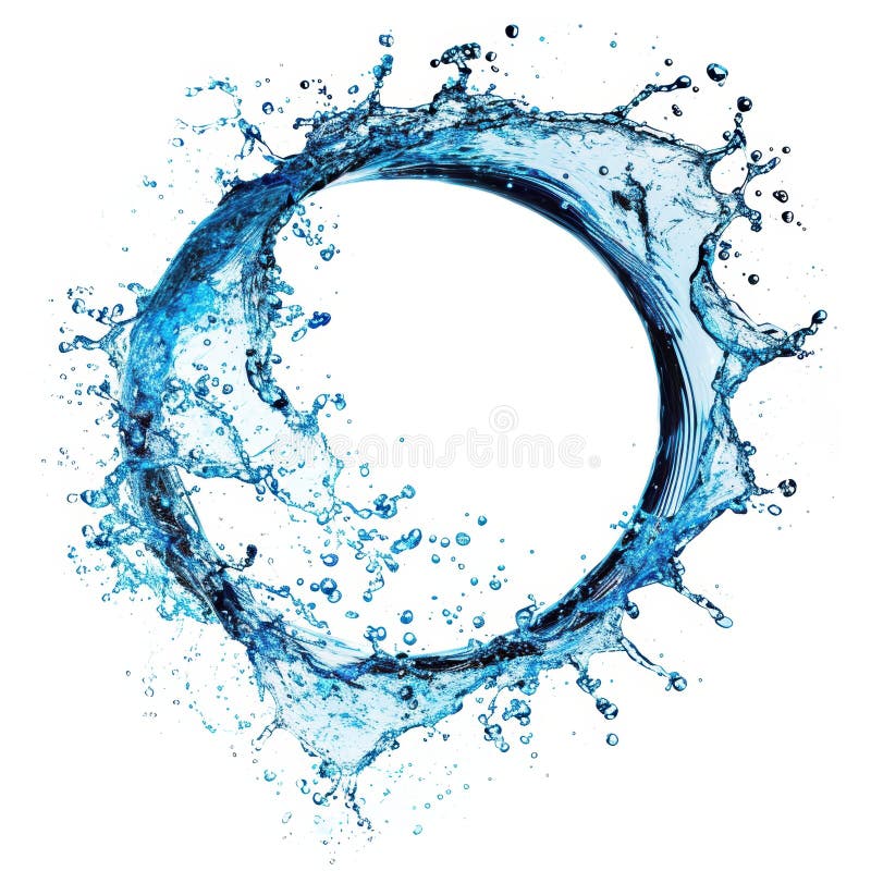 Splash of Water in a Circular Shape Stock Illustration - Illustration ...