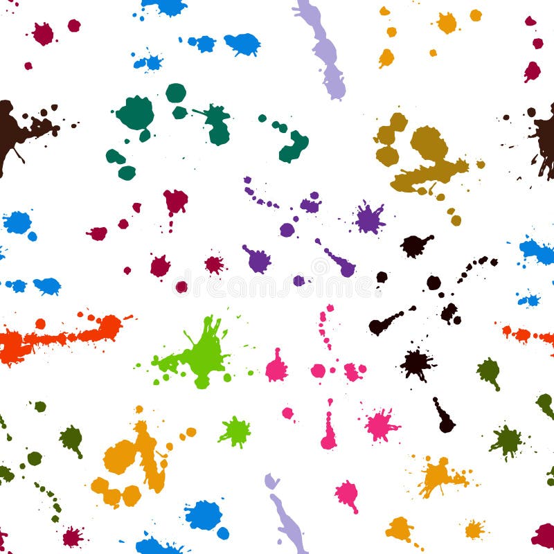 Splash Water Colors Colorful Seamless Pattern Vector Stock Vector ...