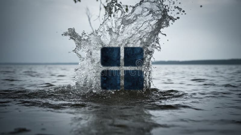 Splash of Water Creates Dynamic Ripple Effect on Calm Surface of Lake ...