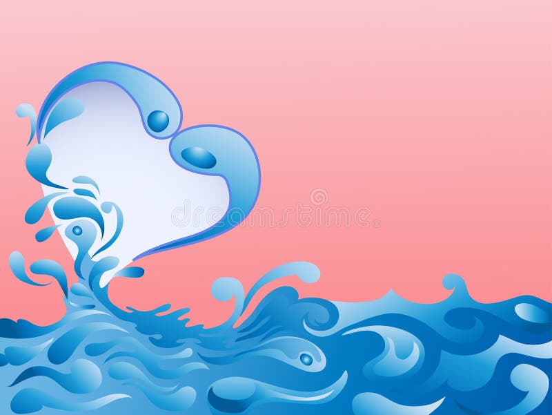 Splash Water Creating Love Icon on Pink Background Stock Vector ...