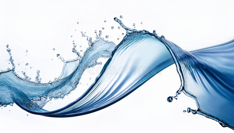 A Splash of Water on a Curve Shape Bold Lines Stunning Isolate on White ...