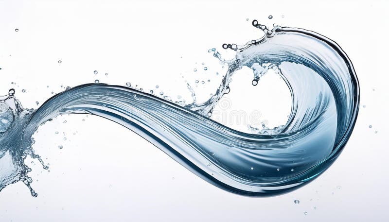 A Splash of Water on a Curve Shape Bold Lines Stunning Isolate on White ...