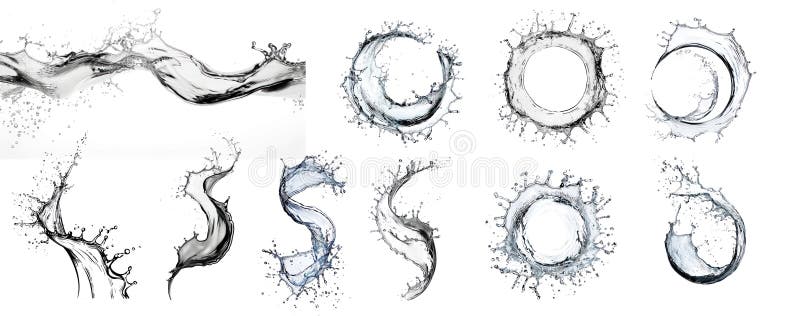 A Splash of Water on a Curve Shape Bold Lines Stunning Stock ...