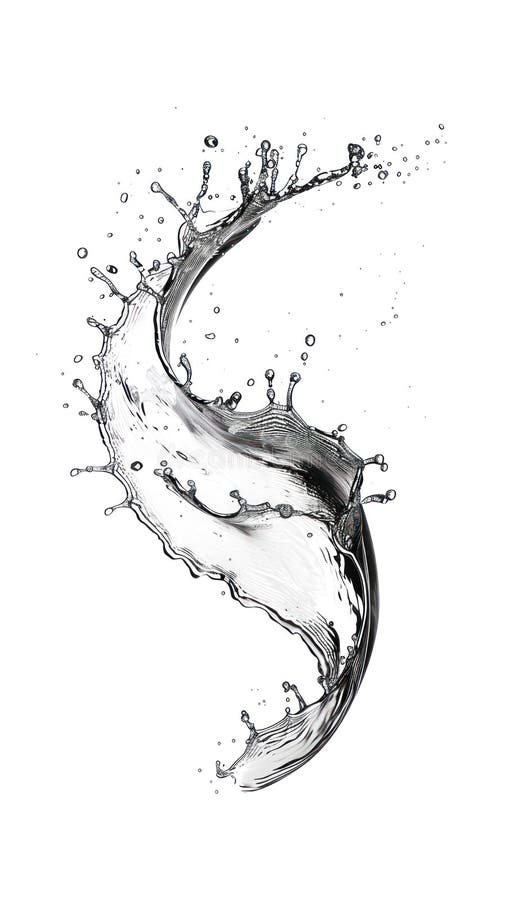 A Splash of Water on a Curve Shape Bold Lines Stunning Stock ...