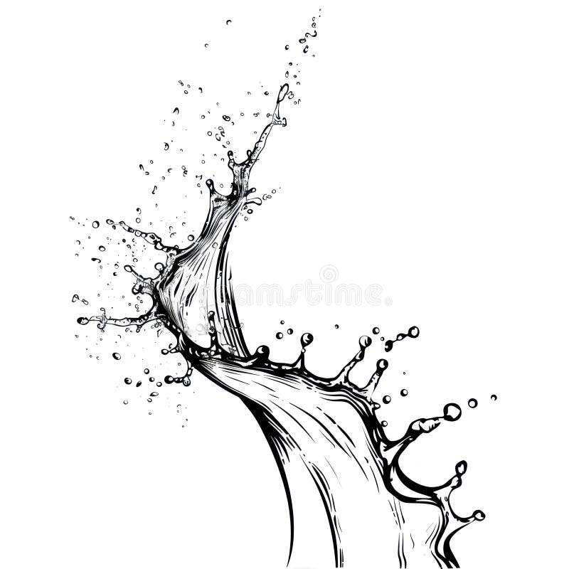A Splash of Water on a Curve Shape Bold Lines Stunning Stock ...