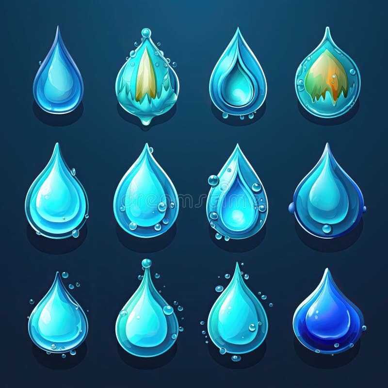 Splash Water Drop Design Ai Generated Stock Illustration - Illustration ...