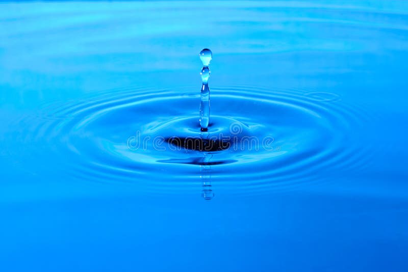 Splash Water after Drop Falls.Blue Abstract Background with Drop in ...