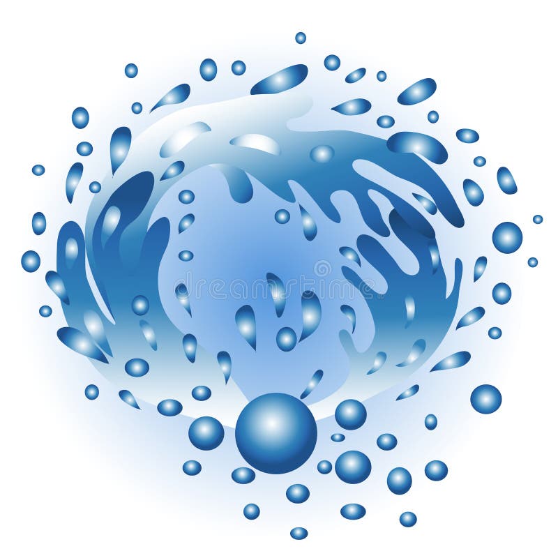 Splash of Water. Drops Flying in the Air, Water Splashes Stock ...