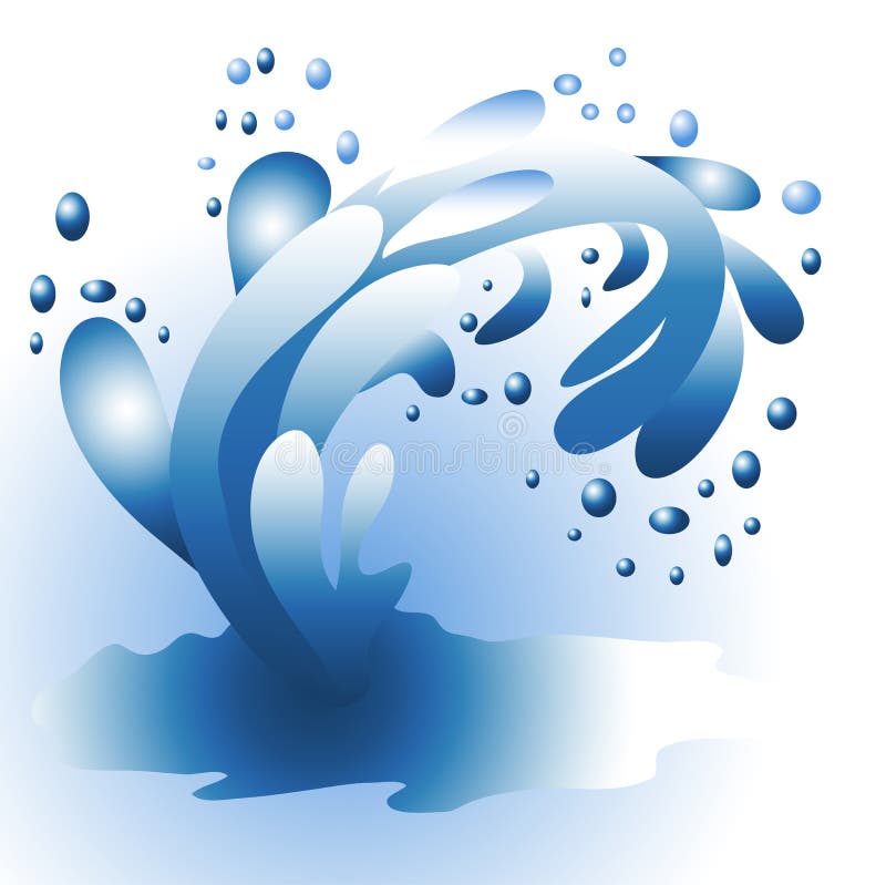 Splash of Water. Drops Flying in the Air, Water Splashes Stock ...