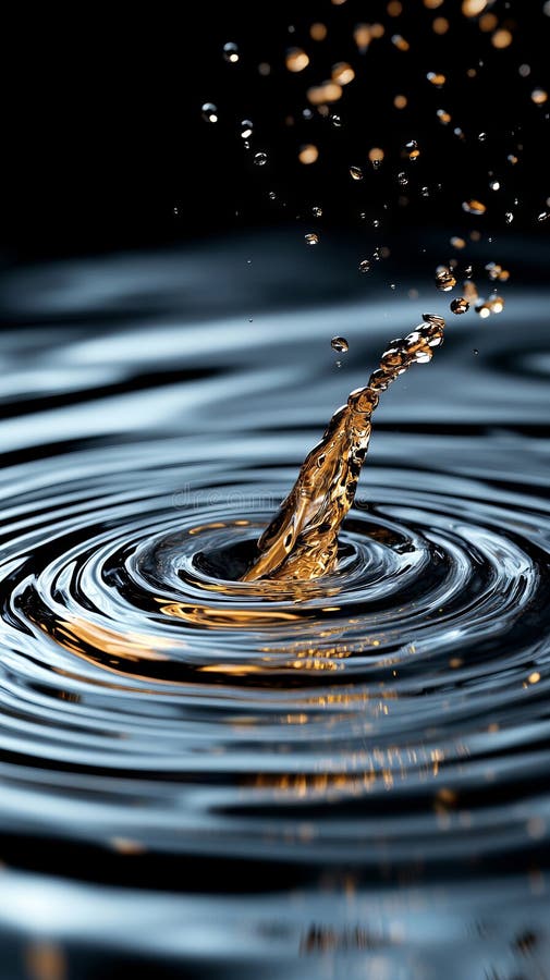 A Splash of Water is Falling into the Water Stock Photo - Image of ...