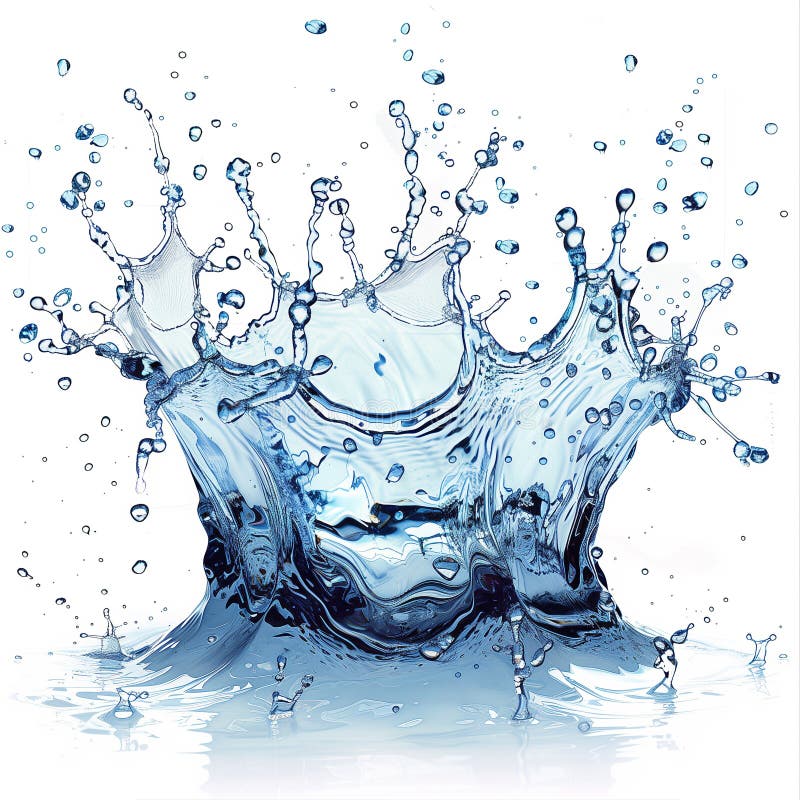 Splash of Water from a Falling Rock Stock Illustration - Illustration ...