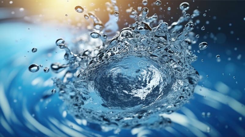 Splash of Water Flow with Bubble Ai Generated Image Stock Illustration ...