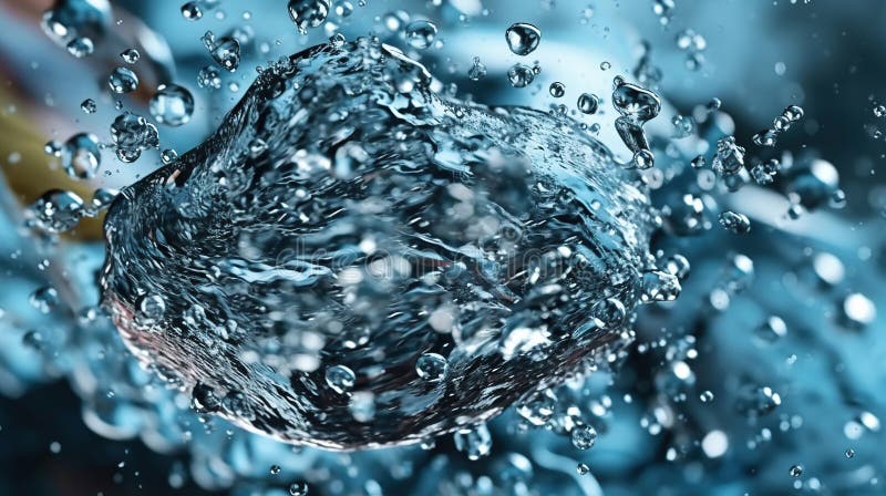 Splash of Water Flow with Bubble Ai Generated Image Stock Illustration ...