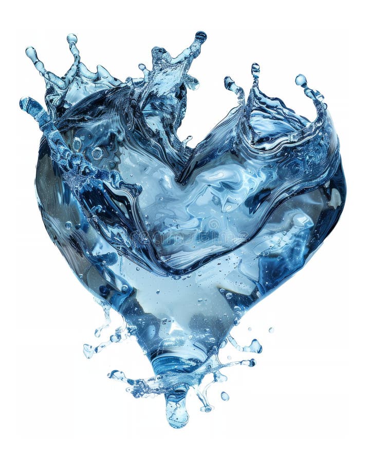 Splash of Water Forming a Heart Shape, Isolated on White. Stock Photo ...