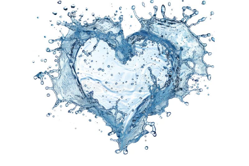 Splash of Water Forming a Heart Shape, Isolated on White. Stock Photo ...