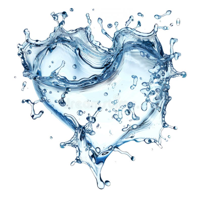 Splash of Water Forming a Heart Shape, Isolated on White. Stock Photo ...