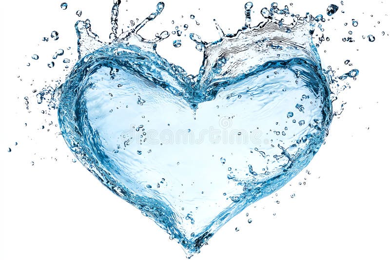 Splash of Water Forming a Heart Shape Symbol, AI Generated Stock ...